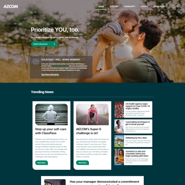 AECOM Global Well-Being Digital Platform – Blue Communications